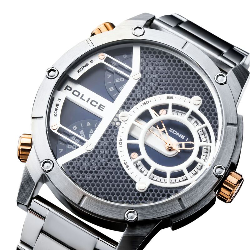 Buy Online Police Quartz Multifunction Blue Dial Stainless Steel Strap ...