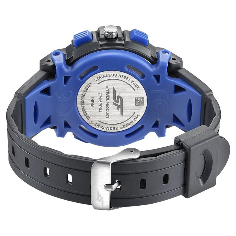 Buy Online SF Quartz Analog Digital Black Dial PU Strap Watch for Men ...
