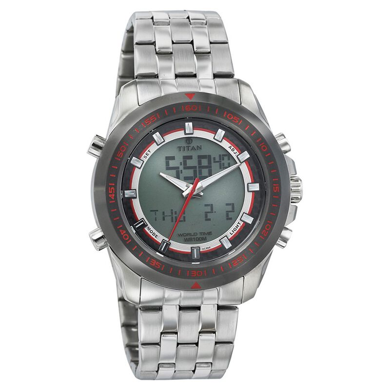 Buy Online Titan Quartz Analog Digital White Dial Watch for Men ...