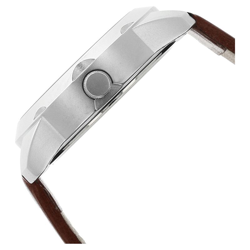 Buy Online Fastrack Quartz Analog Silver Dial Leather Strap Watch for ...