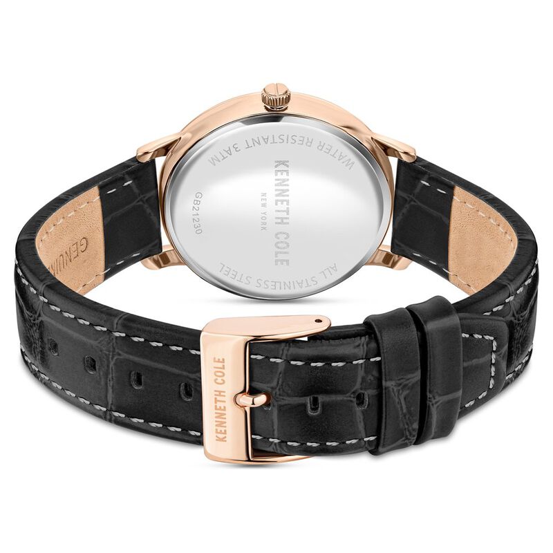 Buy Online Kenneth Cole Silver Dial Leather Strap Watch For Men ...