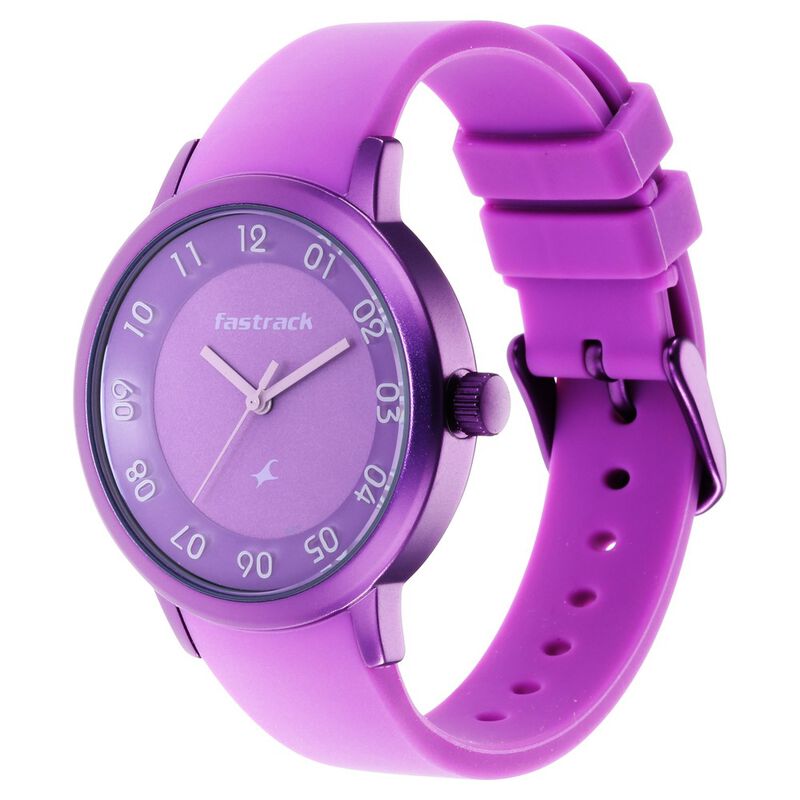 Buy Online Pop Colours Purple Dial Silicone Strap Watch for Girls ...