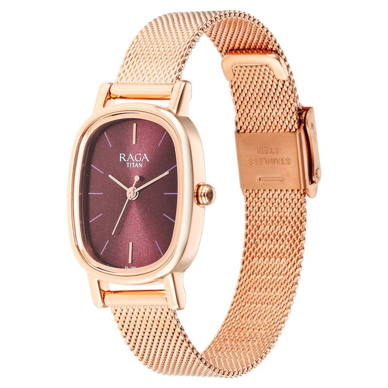 Buy Online Titan Raga Viva Brown Dial Analog Stainless Steel Strap ...