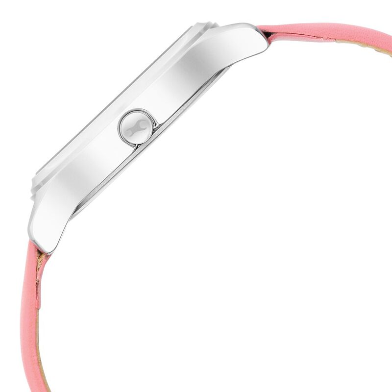 Buy Online Fastrack Stunners Quartz Analog Pink Dial Leather Strap ...