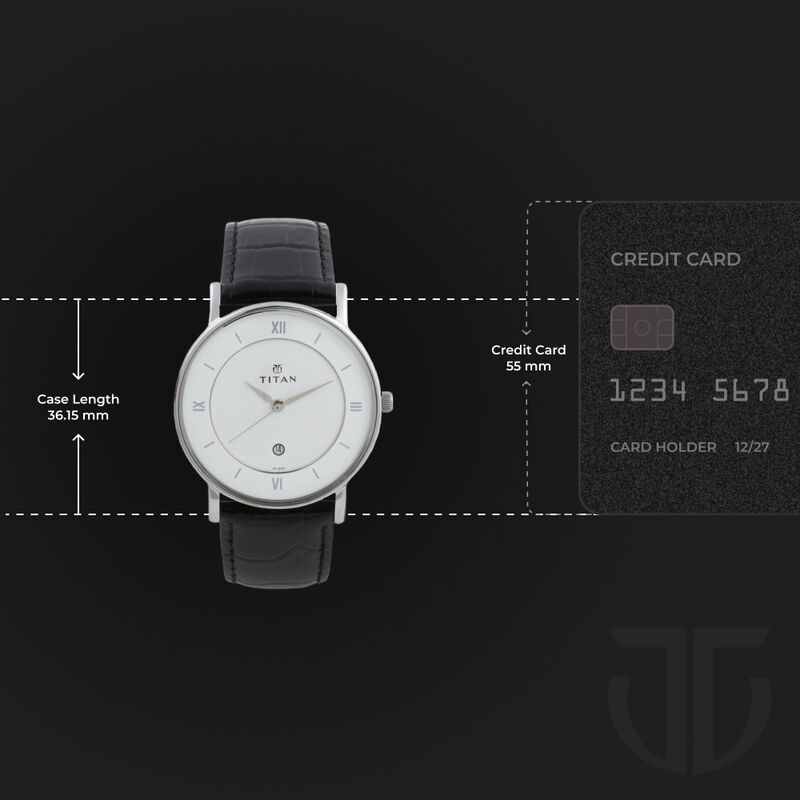 Buy Online Titan Classic White Dial Analog with Date Leather Strap ...