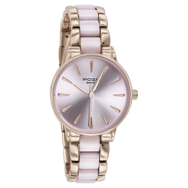 Buy Online Sonata Poze Quartz Analog Pink Dial Rose Gold Color Metal ...