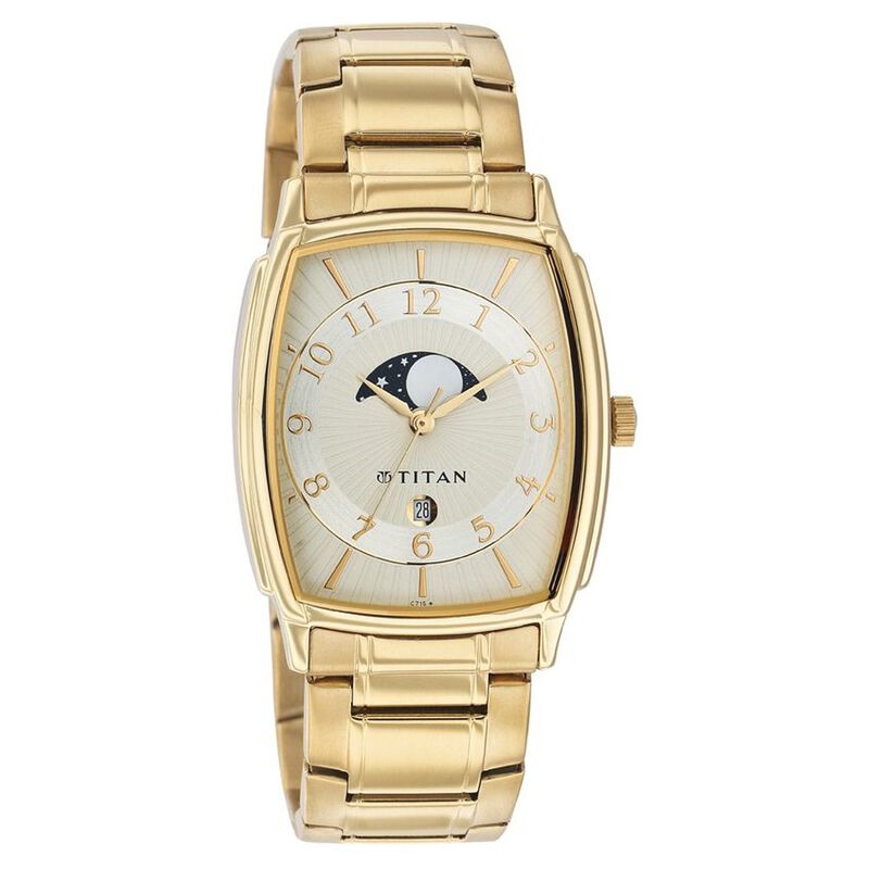 Buy Online Titan Quartz Analog with Date Champagne Dial Watch for Men ...