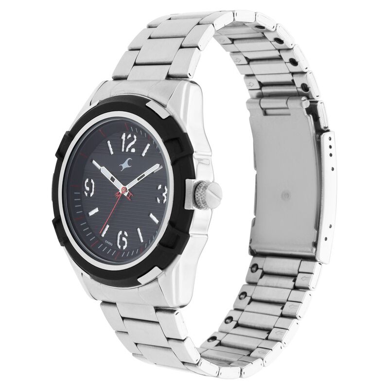 Buy Online Fastrack Fastfit Quartz Analog Black Dial Stainless Steel ...