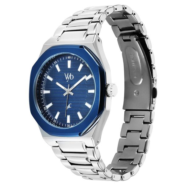 Buy Online Fastrack Vyb Limitless Quartz Analog Blue Dial Silver Color ...