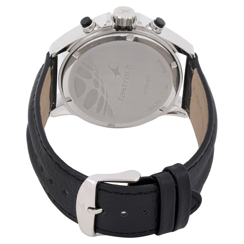 Buy Online Fastrack Quartz Chronograph Grey Dial Leather Strap Watch ...