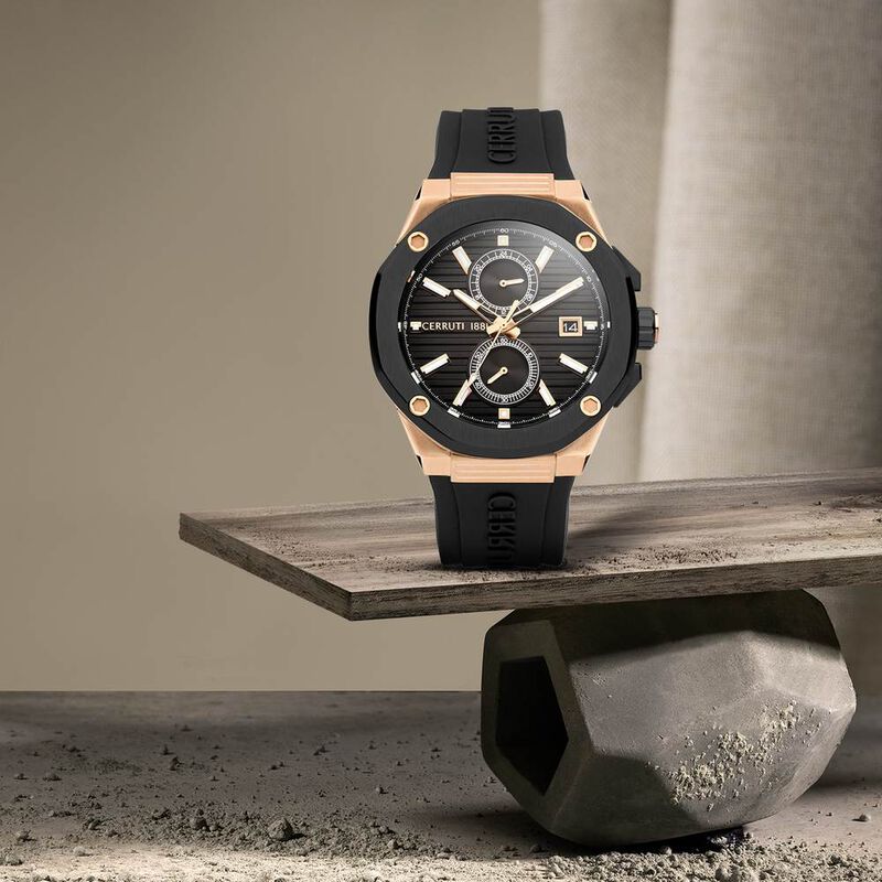 Buy Online Cerruti 1881 Black Dial Silicone Strap Watch for Men ...