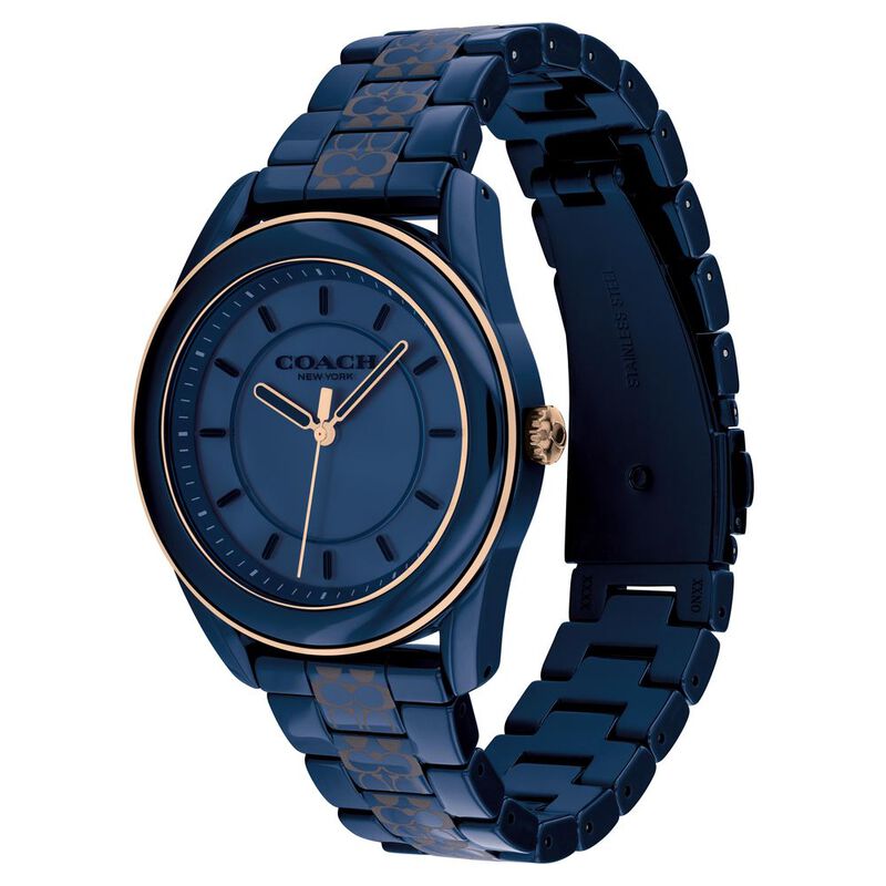 Buy Online Coach Quartz Analog Blue Dial Ceramic Strap Watch for Women ...