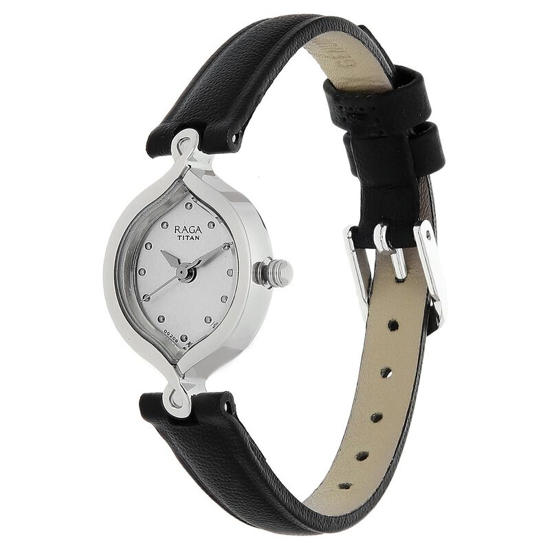 Buy Online Titan Raga Silver Dial Women Watch With Leather Strap ...