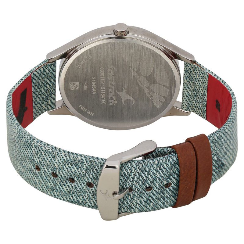 Buy Online Fastrack Denim Quartz Analog White Dial Leather Strap Watch ...