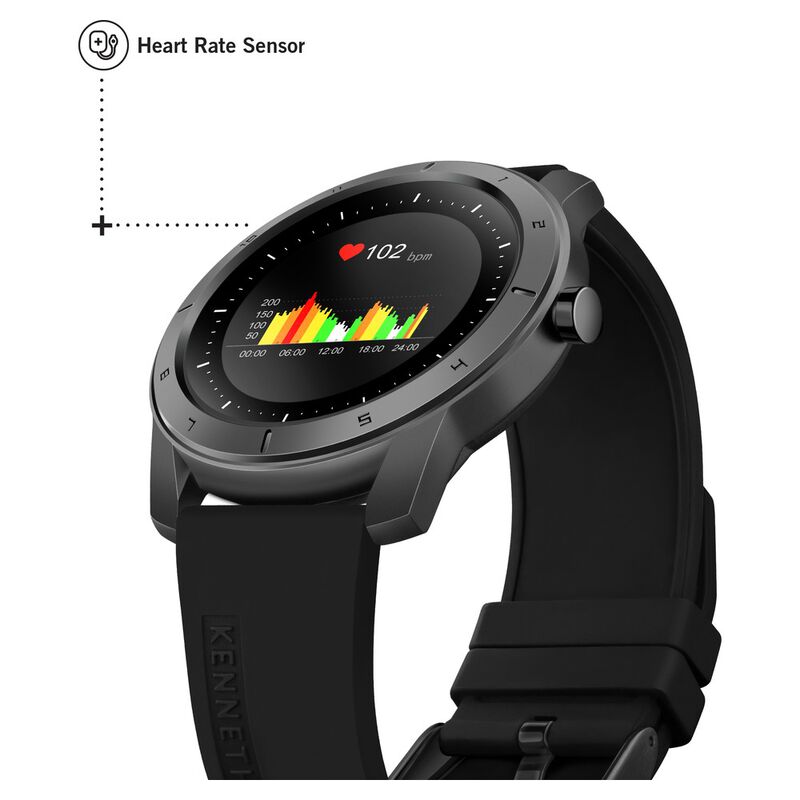 Buy Online Kenneth Cole Smart Black Dial Silicone Strap Unisex Watch ...