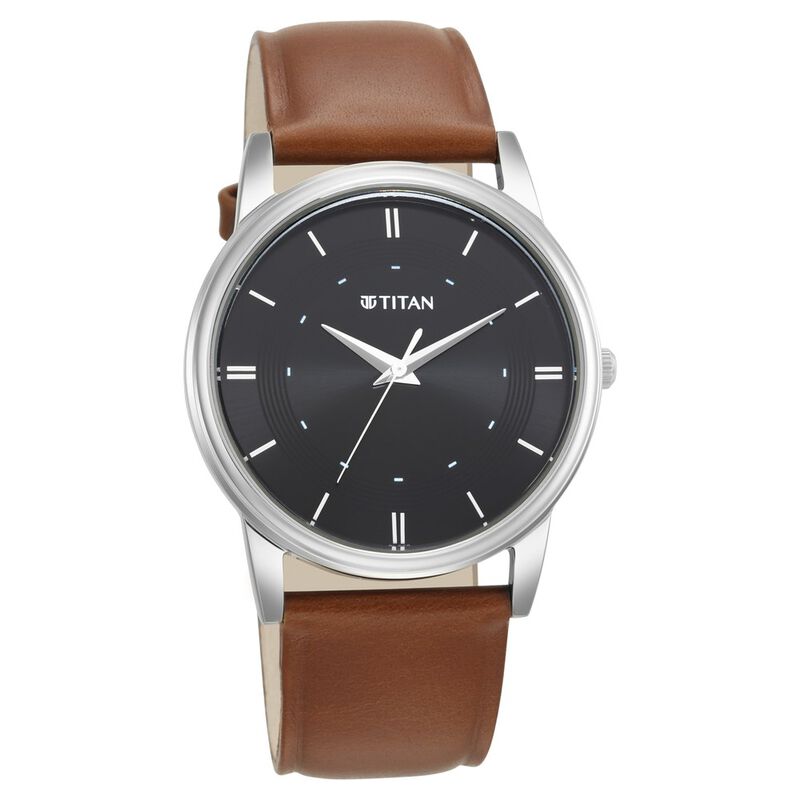 Buy Online Titan Classic Black Dial Analog Stainless Steel Strap watch ...