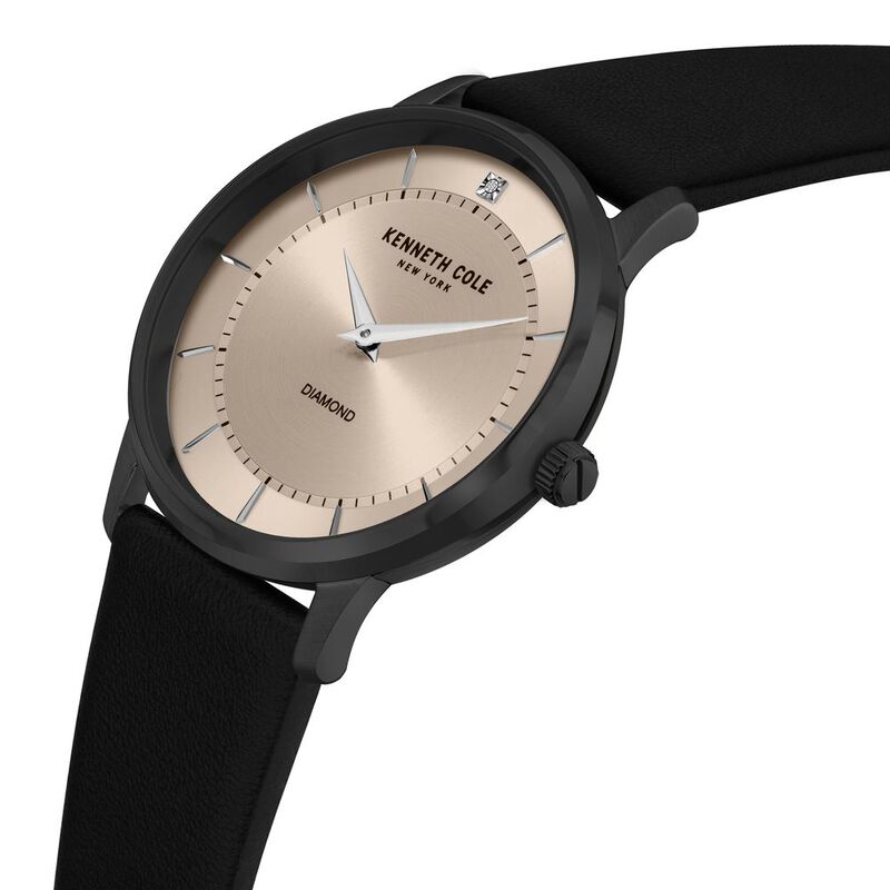 Buy Online Kenneth Cole Quartz Analog Rose Gold Dial Leather Strap