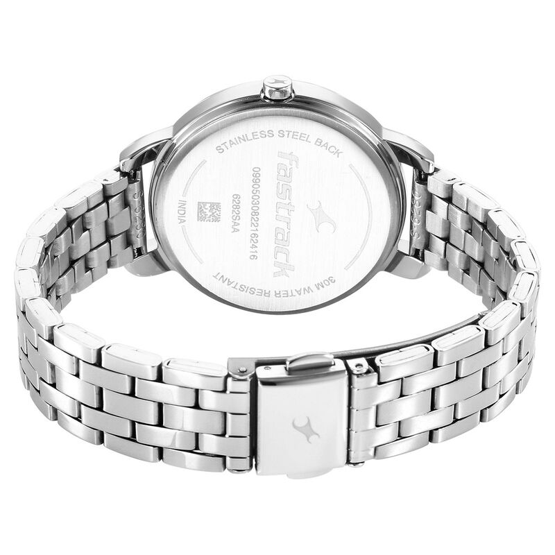 Buy Online Fastrack Stunners Quartz Analog Blue Dial Metal Strap Watch ...