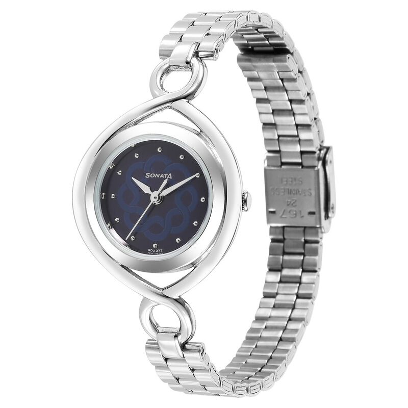 Buy Online Sonata Alloys Blue Dial Women Watch With Stainless Steel ...