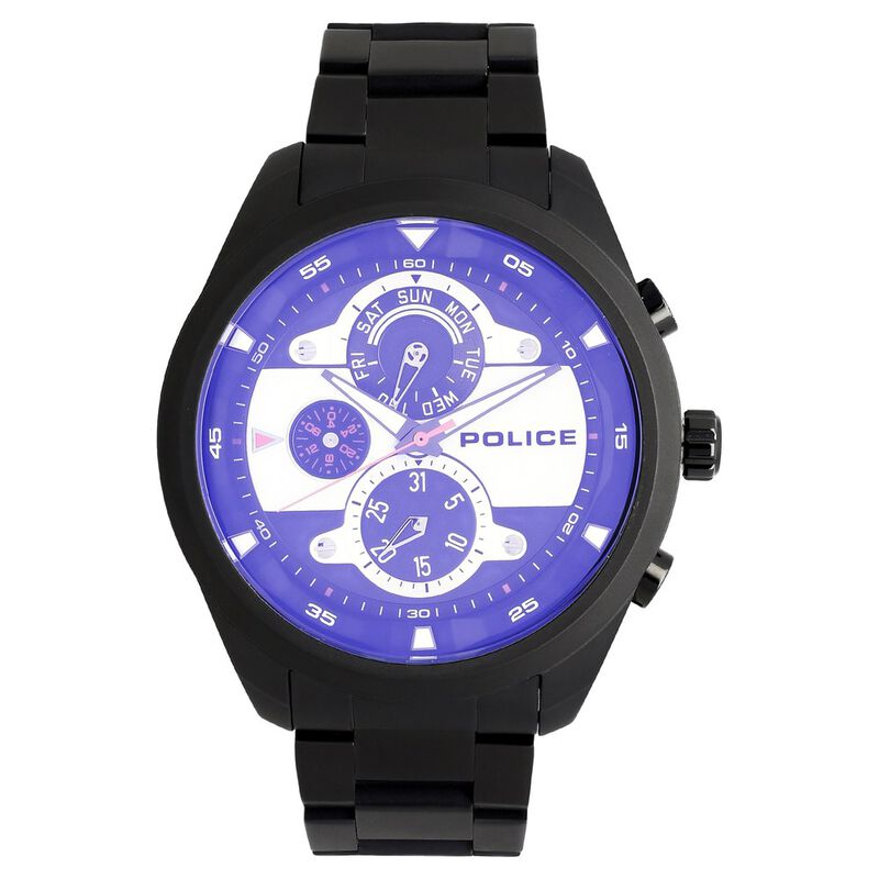 Buy Online Police Quartz Multifunction Black Dial Metal Strap Watch for ...