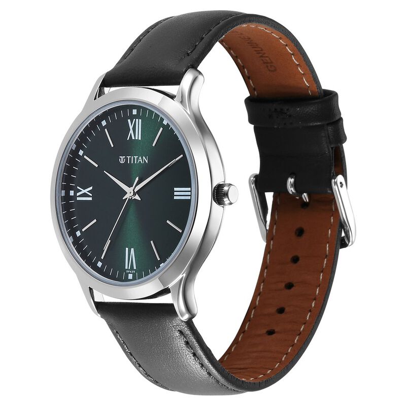 Buy Online Titan Karishma Quartz Analog Green Dial Leather Strap Watch ...