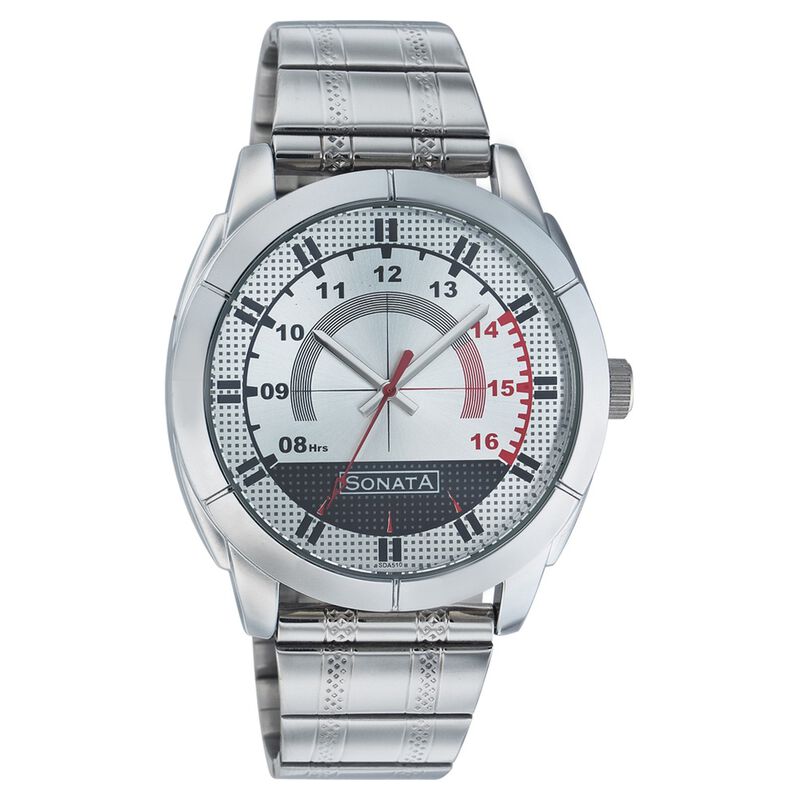Buy Online Sonata Quartz Analog Silver Dial Strap Watch for Men ...