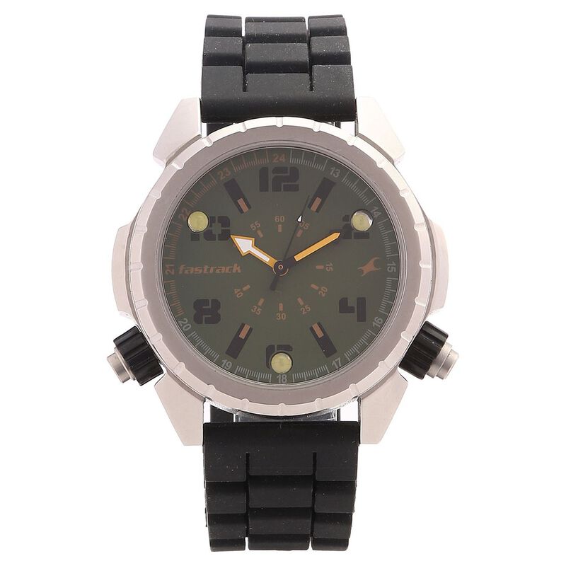 Buy Online Fastrack Quartz Analog Green Dial Silicone Strap Watch for ...