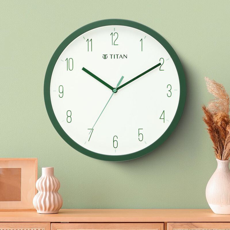 Buy Online Titan Contemporary Colours Wall Clock - Green 32 cm x 32 cm ...
