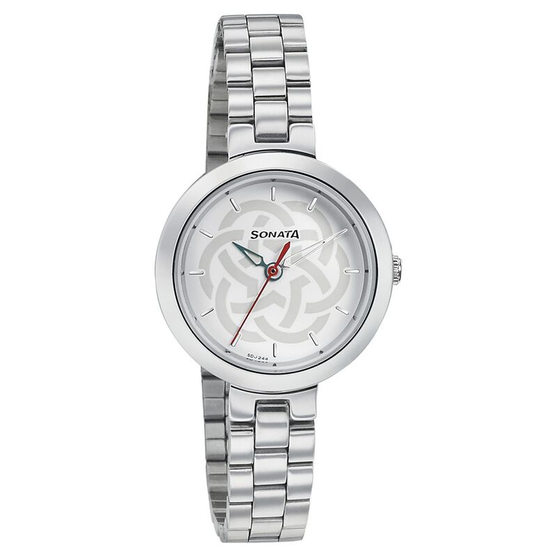 Buy Online Sonata Quartz Analog White Dial Stainless Steel Strap Watch ...