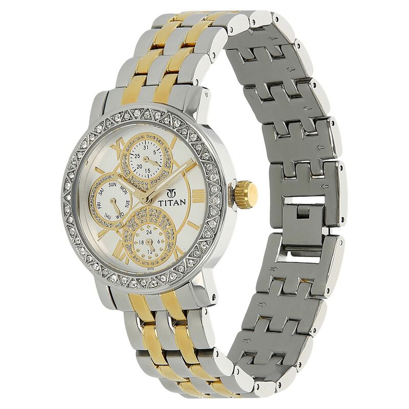 Buy Online Titan Quartz Analog Silver Dial Metal Strap Watch for Women ...