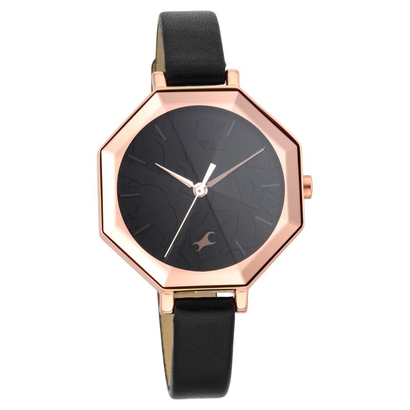Buy Online Fastrack Paint Me Quartz Analog Black Dial Leather Strap ...