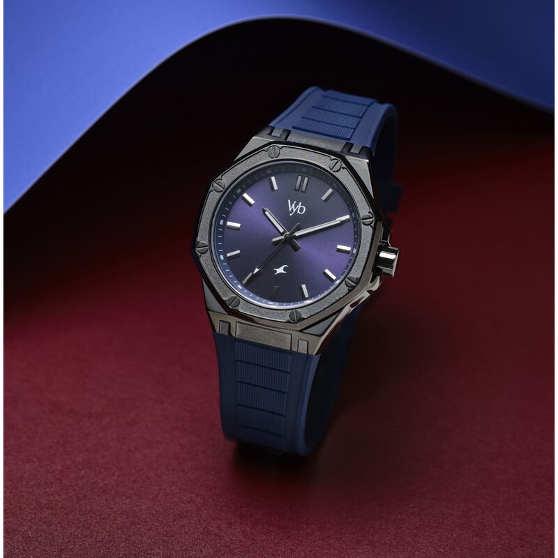 Buy Online Fastrack Vyb Rebel Quartz Analog Blue Dial Blue Color ...