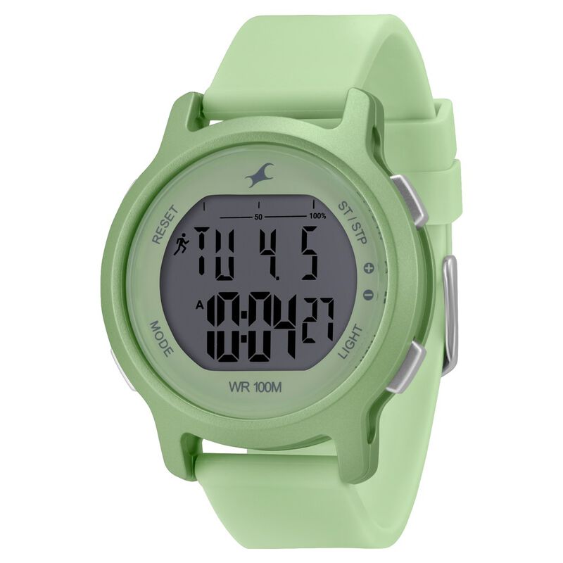 Buy Online Fastrack Street Line Digital Dial Green Silicone Strap Watch ...