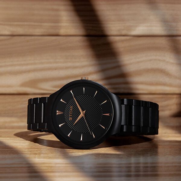 Buy Online Titan Regalia Ceramics Quartz Analog Black Dial Black Color ...
