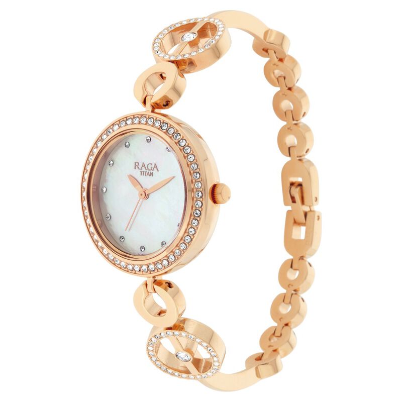 Buy Online Titan Raga Mother of Pearl Dial Women Watch With Metal Strap ...