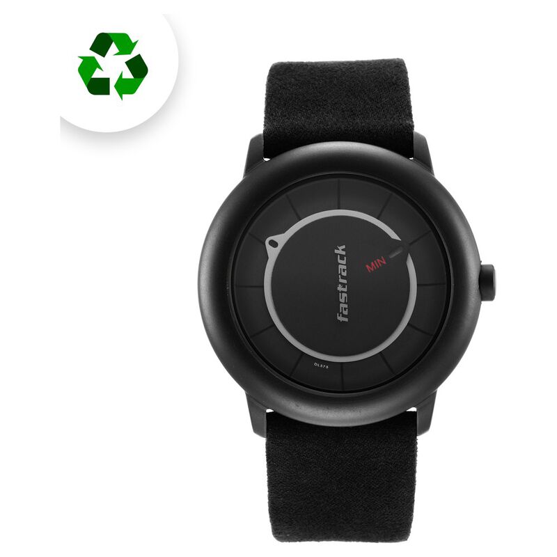 Buy Online Fastrack Revibe Quartz Analog Black Dial Fabric Strap Watch ...