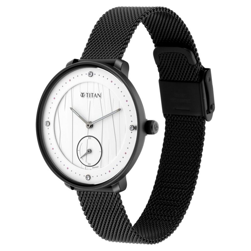 Buy Online Titan Workwear Black Dial Women Watch With Stainless Steel ...