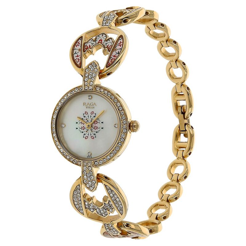 Buy Online Titan Raga Moonlight Mother of Pearl Dial Women Watch With ...