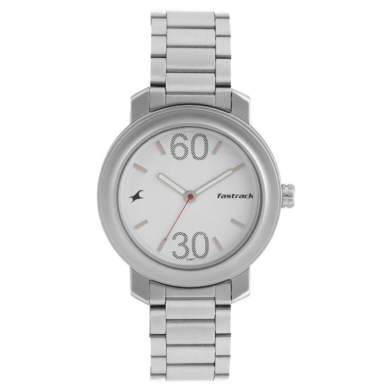 Buy Online Fastrack Quartz Analog Silver Dial Stainless Steel Strap ...
