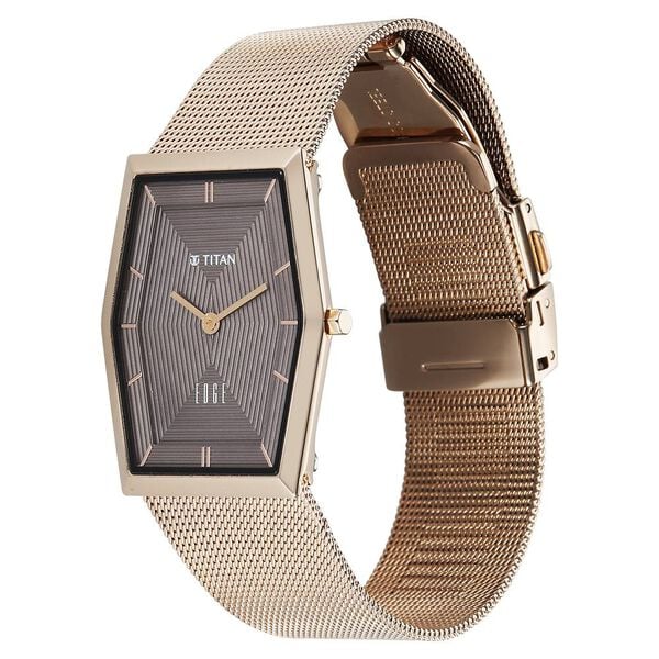 Buy Online Titan Edge Whimsey Quartz Analog Brown Dial Golden Stainless ...