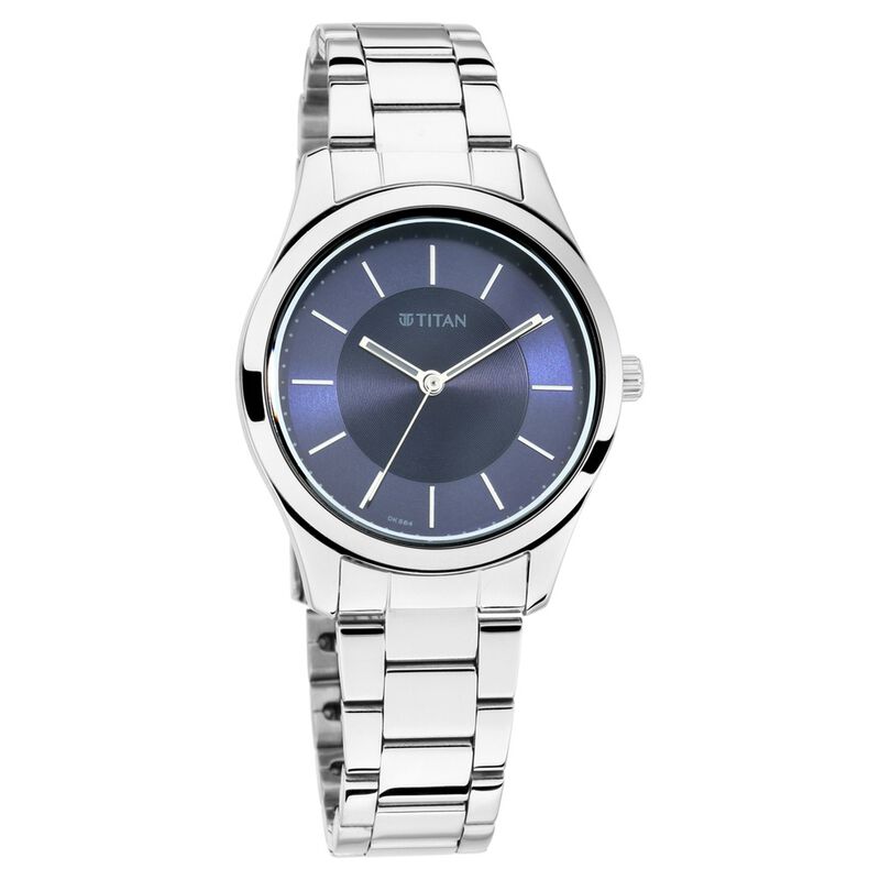 Buy Online Titan Quartz Analog Blue Dial Stainless Steel Strap Watch ...
