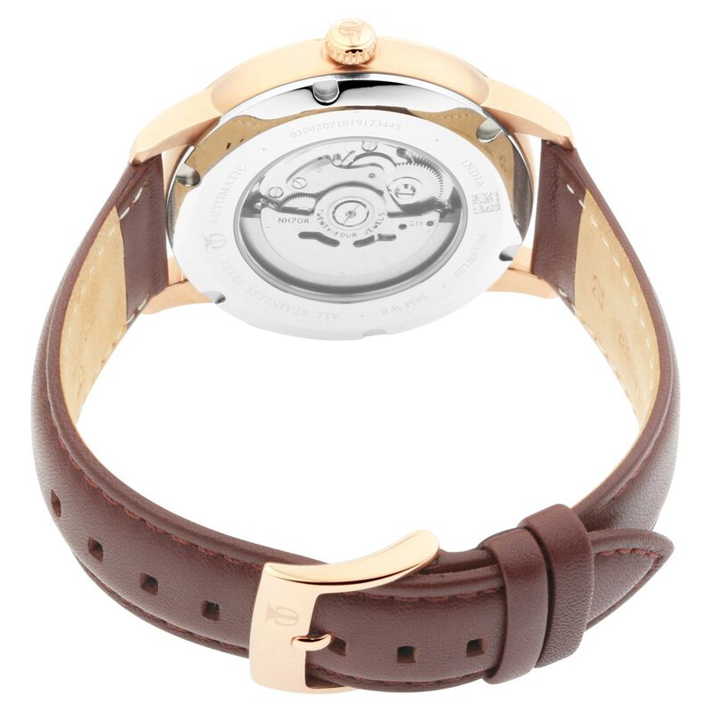 Buy Online Titan Automatics Blue Dial Automatic Leather Strap watch for ...