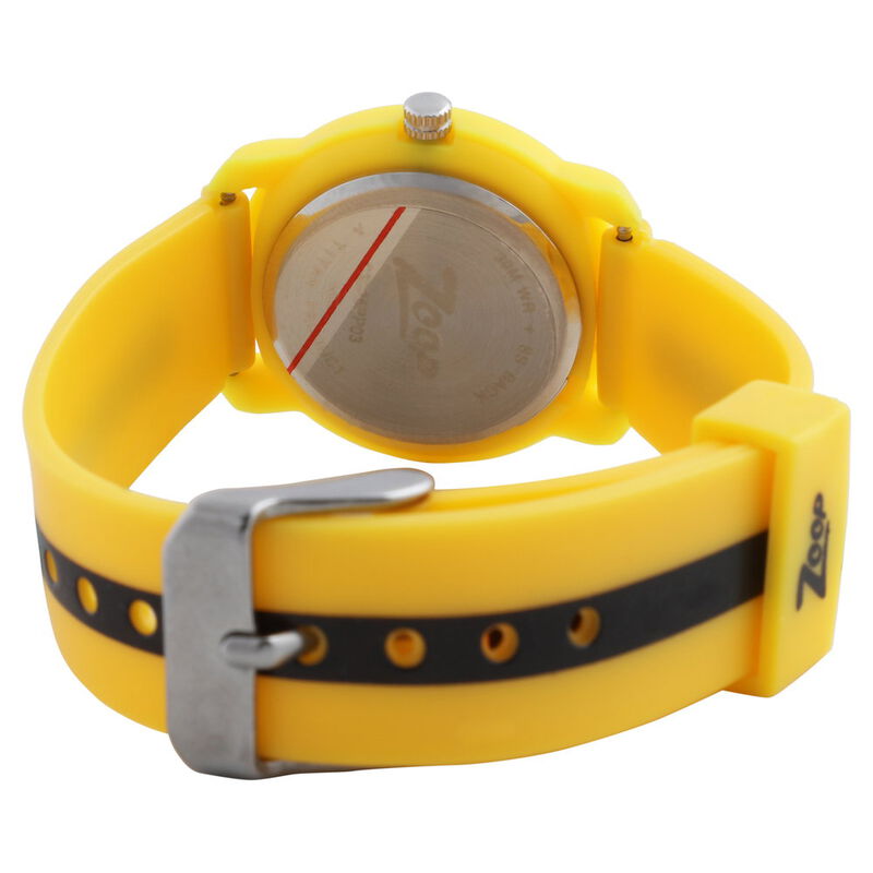 Buy Online Zoop By Titan Quartz Analog Yellow Dial PU Strap Watch for ...