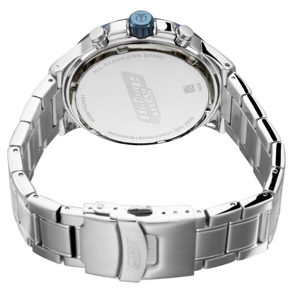 Buy Online Titan Quartz Chronograph Black Dial Stainless Steel Strap ...