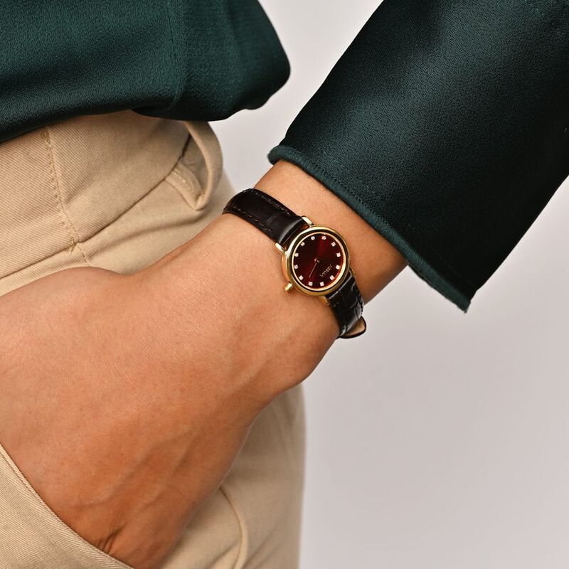 Buy Online Nebula by Titan Quartz Analog Red Dial Brown Leather Strap ...