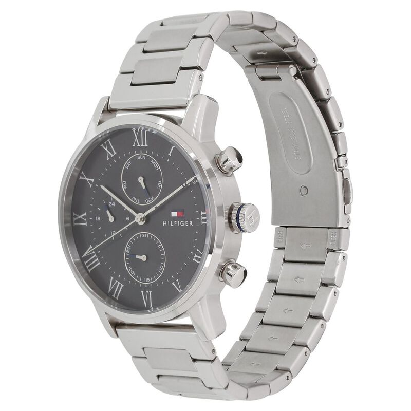 Buy Online Tommy Hilfiger Quartz Multifunction Black Dial Metal Strap ...