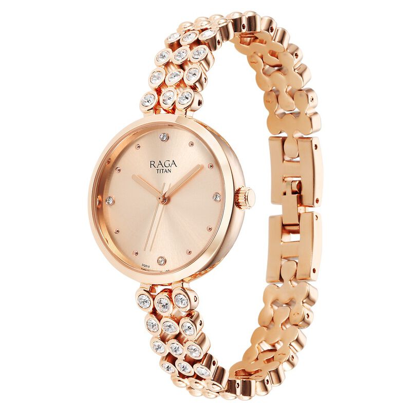 Buy Online Titan Raga Showstopper Quartz Analog Rose Gold Dial Metal ...