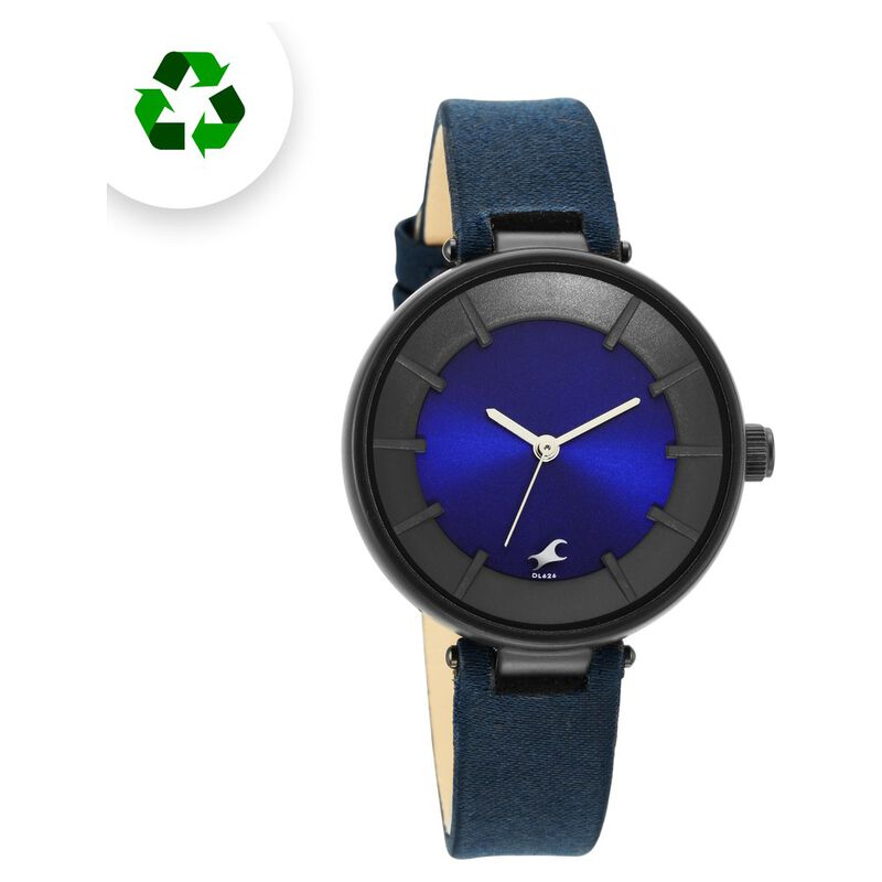 Buy Online Fastrack Revibe Quartz Analog Blue Dial Fabric Strap Watch ...