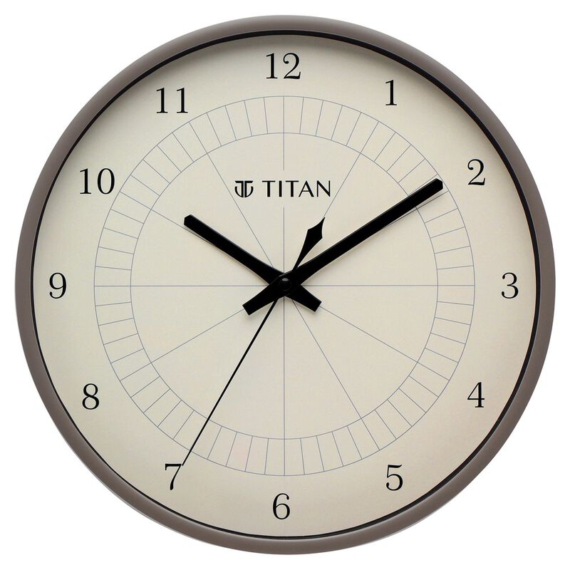 Buy Online Titan Classic Wall Clock Quartz Analog Grey Dial Wall Clock ...