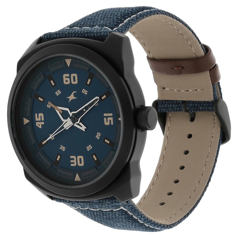 Buy Online Fastrack Quartz Analog Blue Dial Fabric Strap Watch for Guys ...